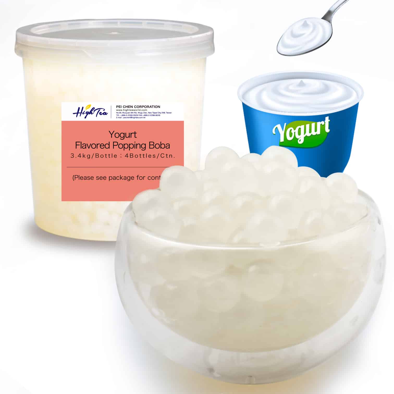 Yogurt Popping Boba Balls (3.4Kg / Barrel) - 伂橙股份有限公司