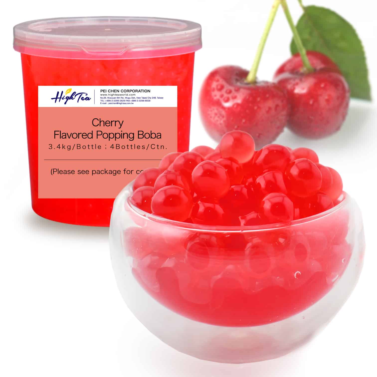 Cherry Fruit Popping Boba Balls (3.4Kg / Barrel) - 伂橙股份有限公司